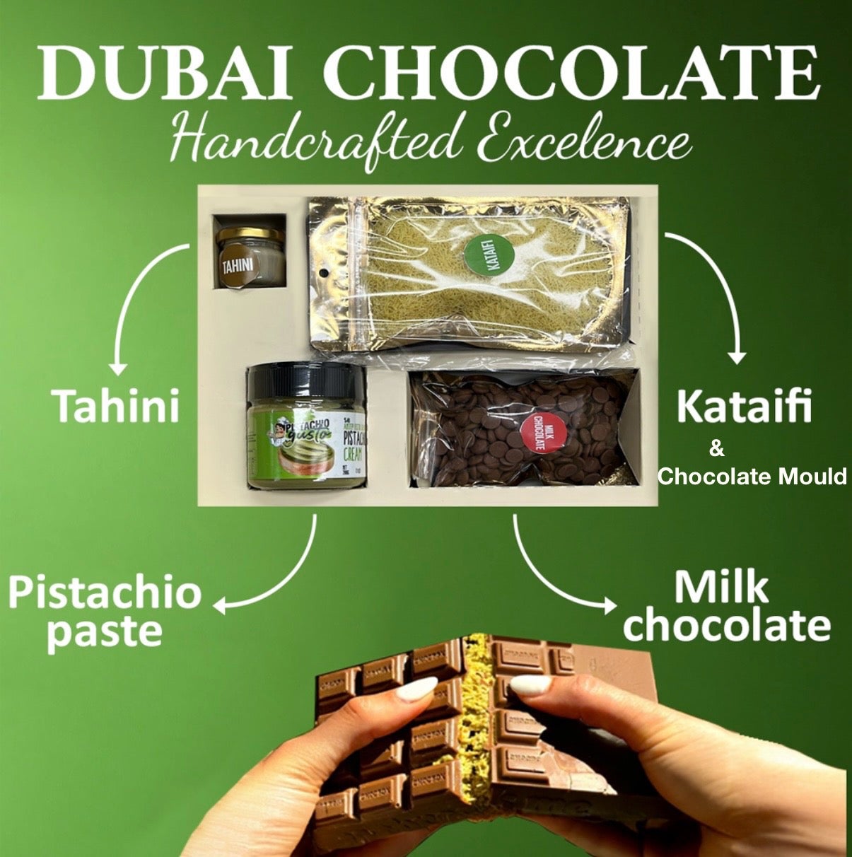 5 IN 1 DIY DUBAI CHOCOLATE KIT PISTACHIO GUSTO | House Of Desserts